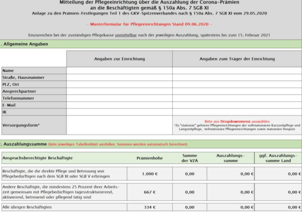 Pflege-Bonus: GKV veröffentlicht Formulare » CARE INVEST